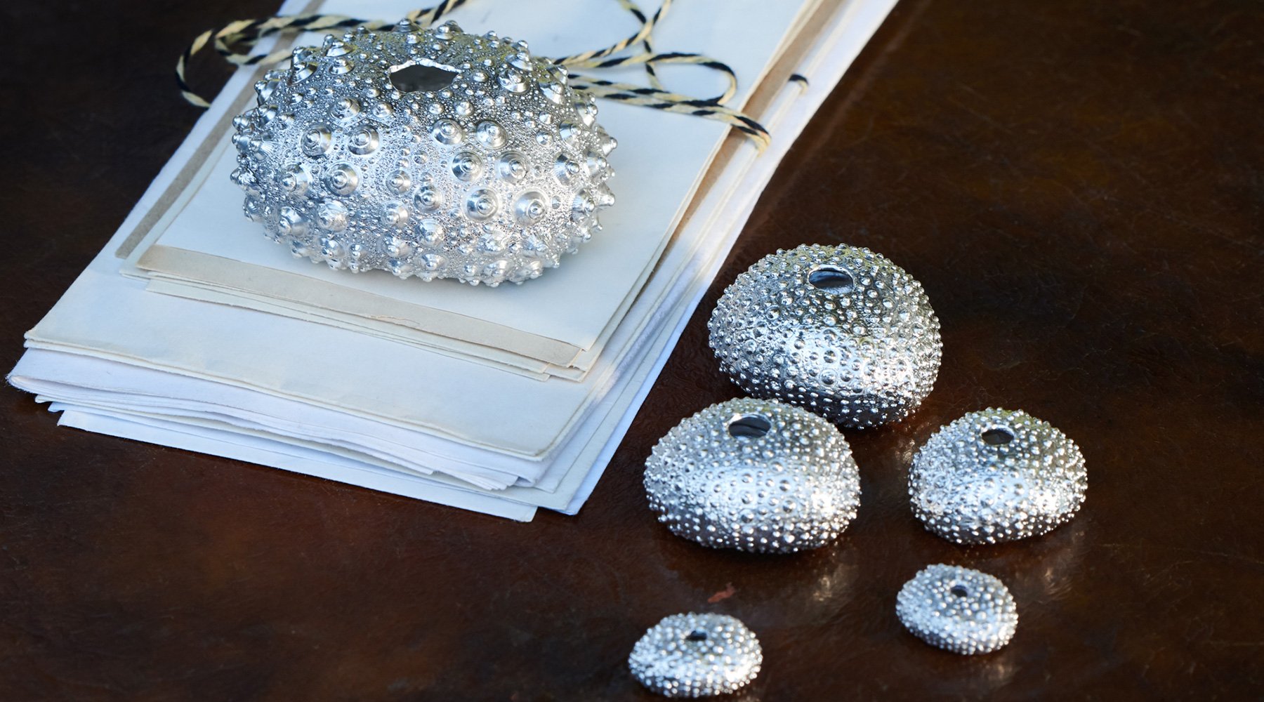 Silver Sea Creature Sculptures | Luxury Sea Urchin Ornaments – Patrick ...