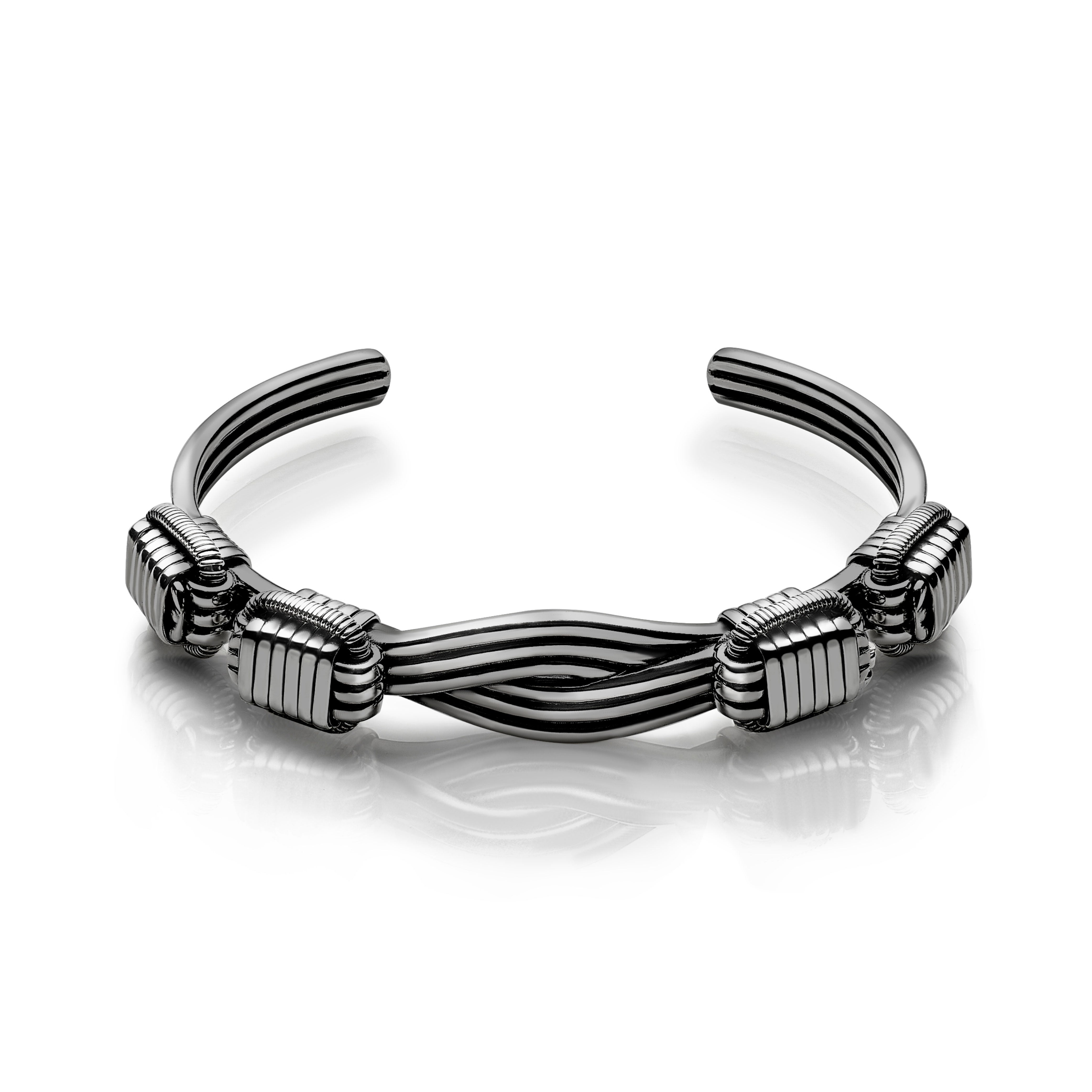 Elephant Hair Silver Cuff with Midnight Patina | Ladies Stacking Cuff ...