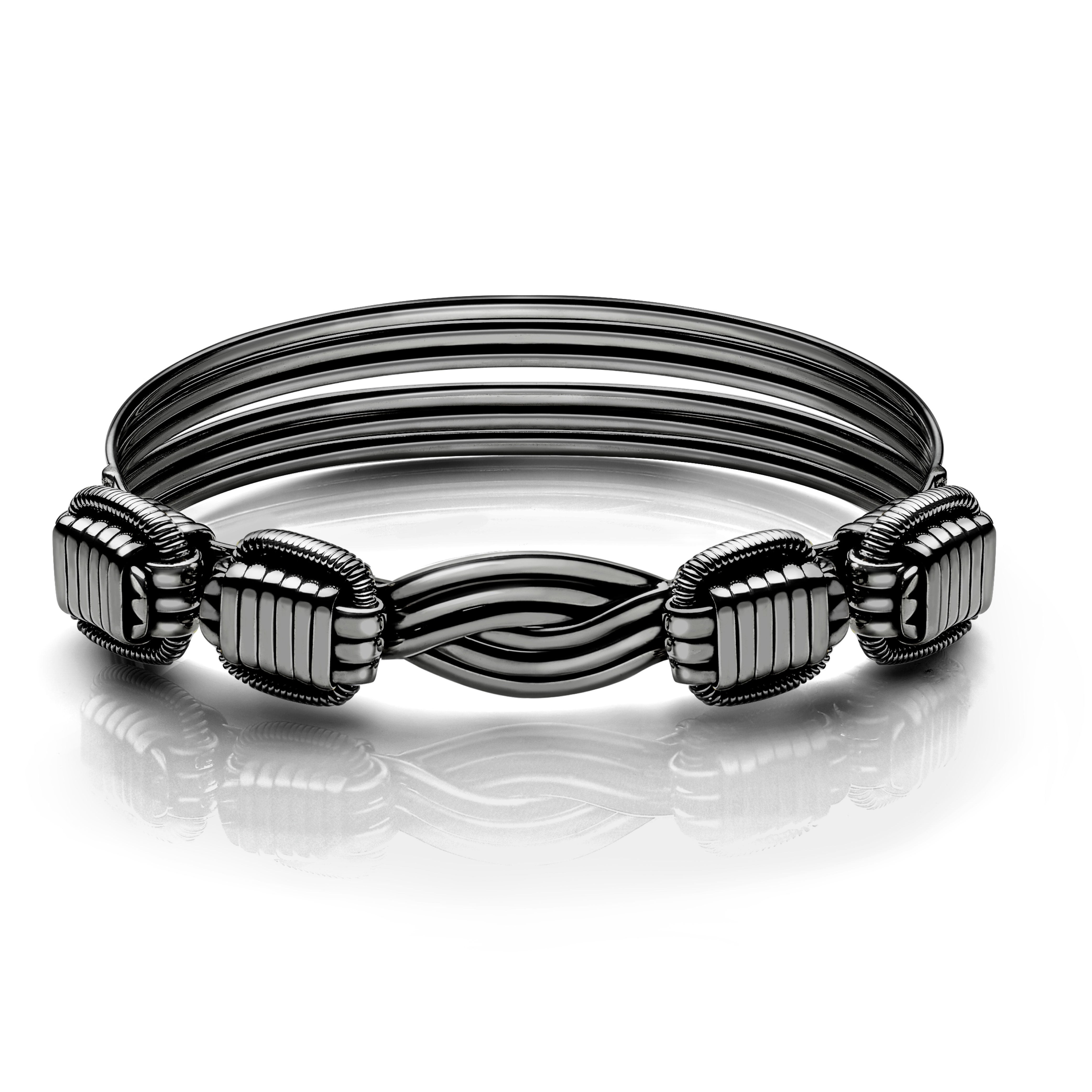 Elephant Hair Bangle | Men's Oxidised Silver Bangle – Patrick Mavros