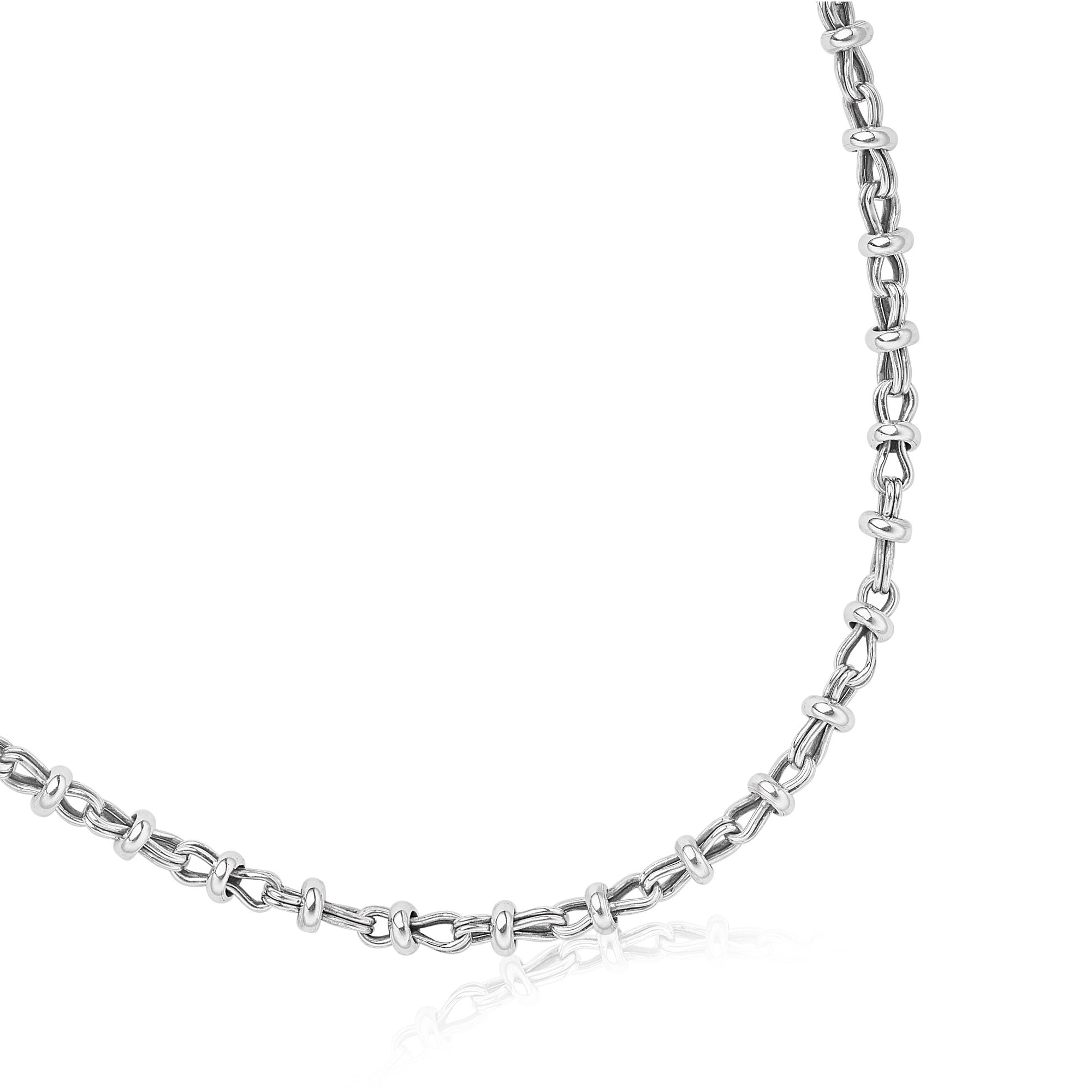 Classic Lantern Chain Necklace in Silver | Handmade Silver Chain ...