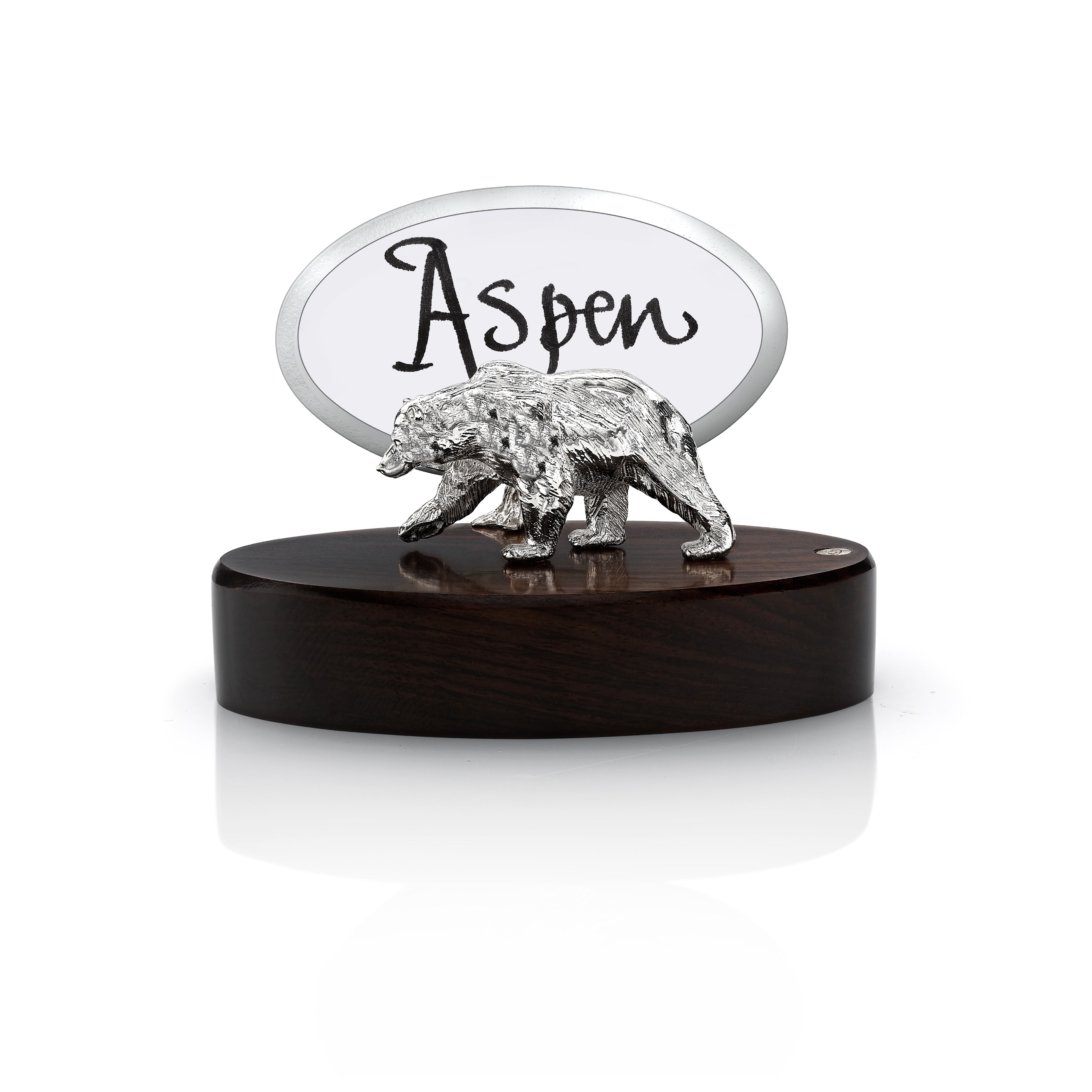 Grizzly Bear Place Card Holder in Silver | Animals of the North ...