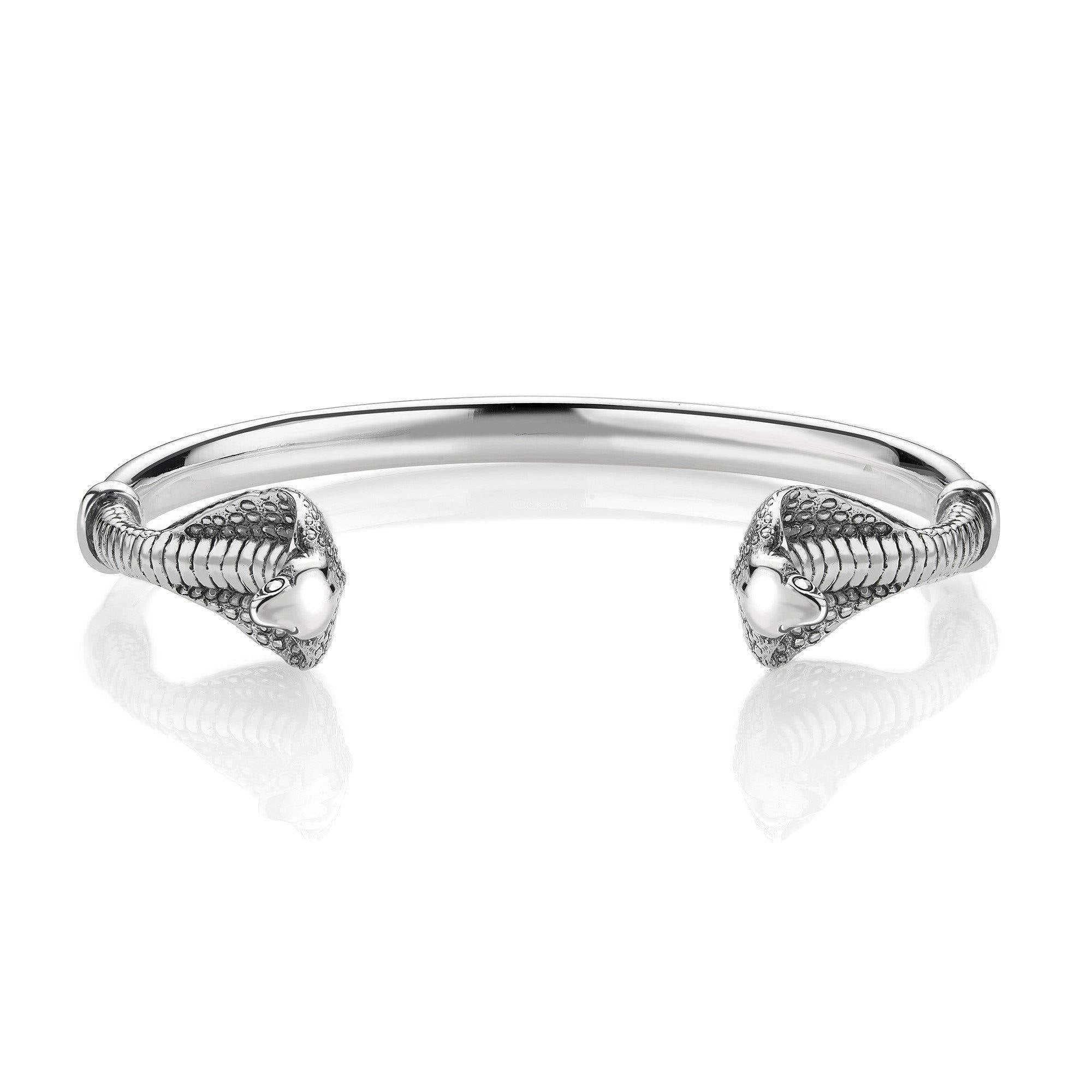 Cobra Wire Cuff in Silver | by Patrick Mavros