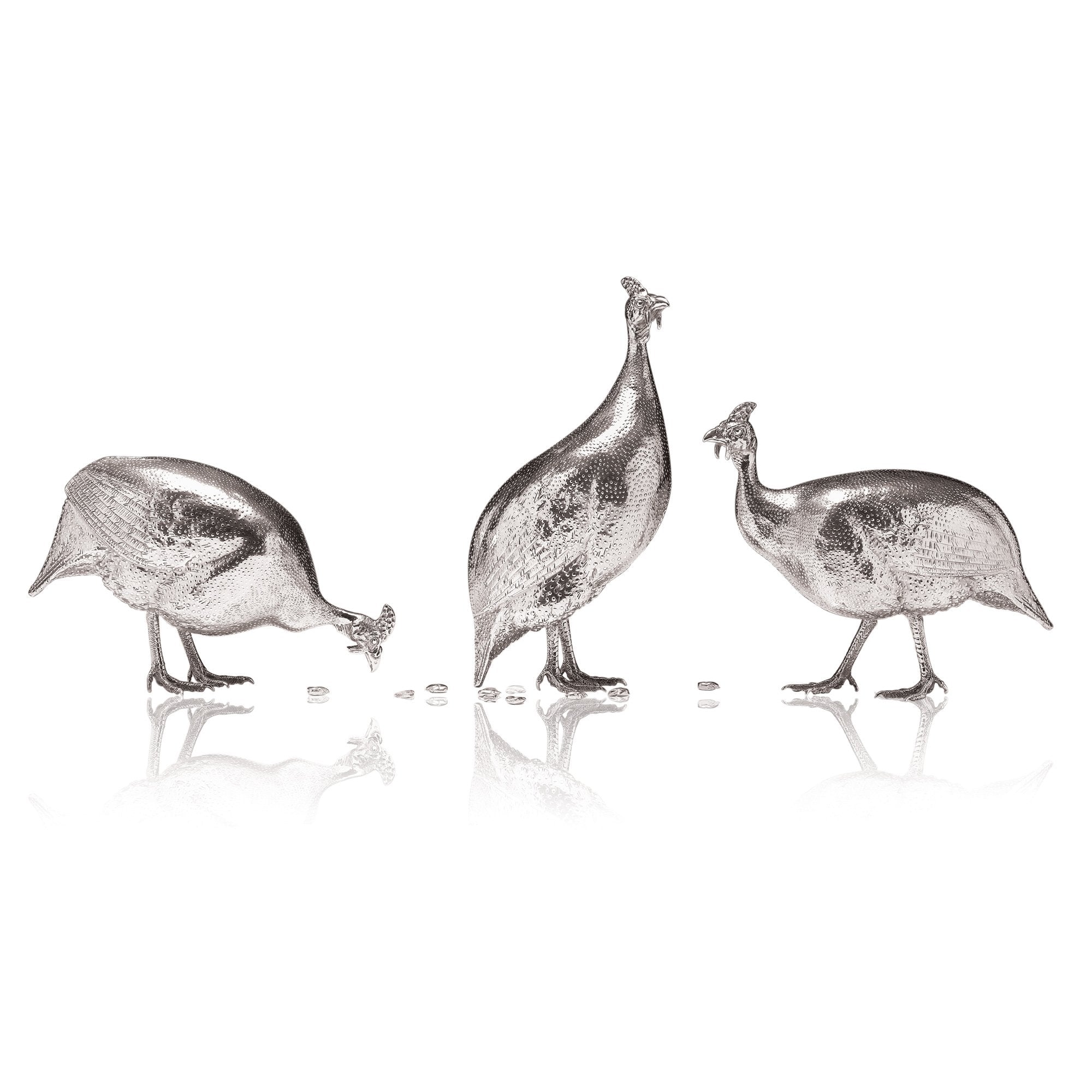 Guinea Fowl Trio in Silver - Large – Patrick Mavros