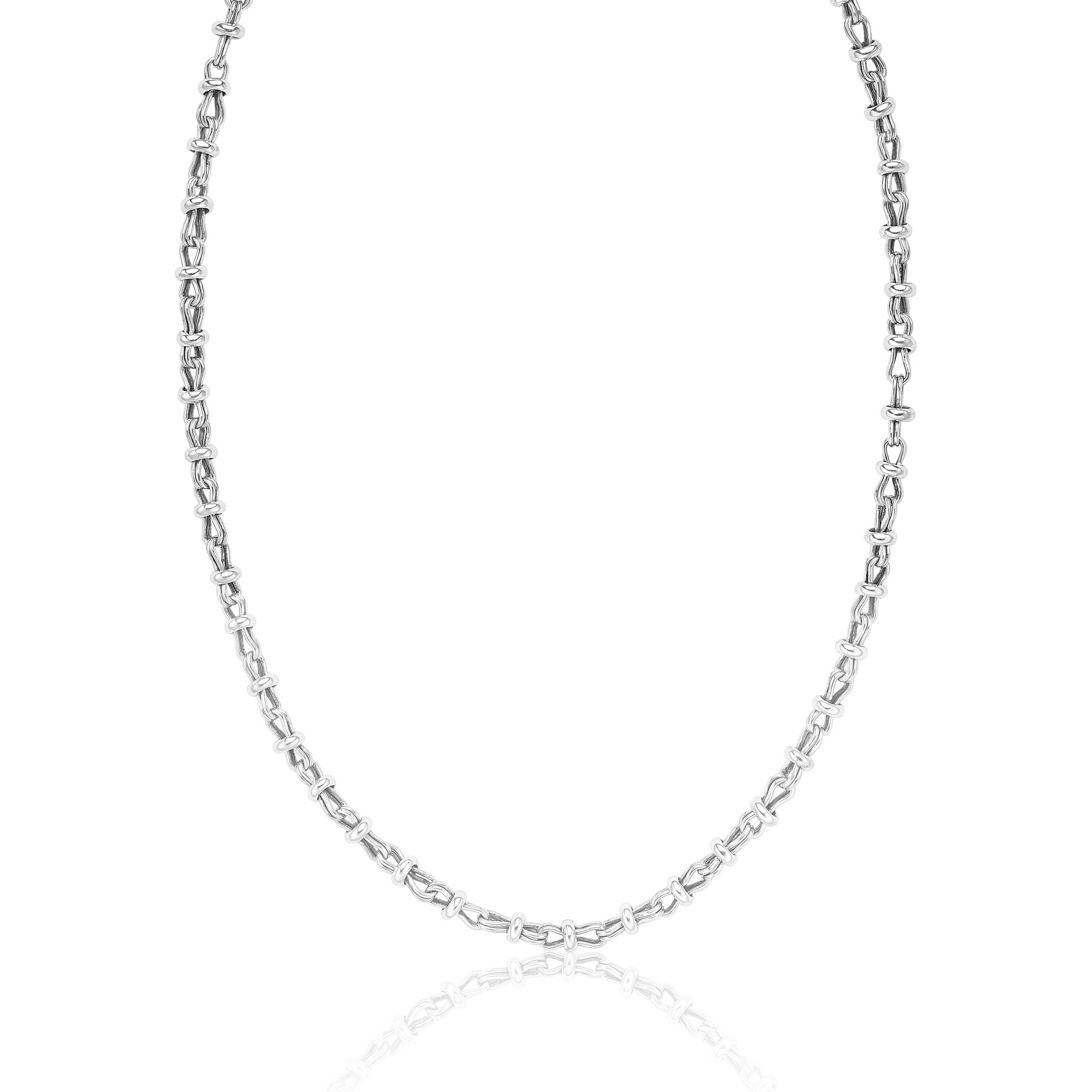 Classic Lantern Chain Necklace in Silver | Handmade Silver Chain ...