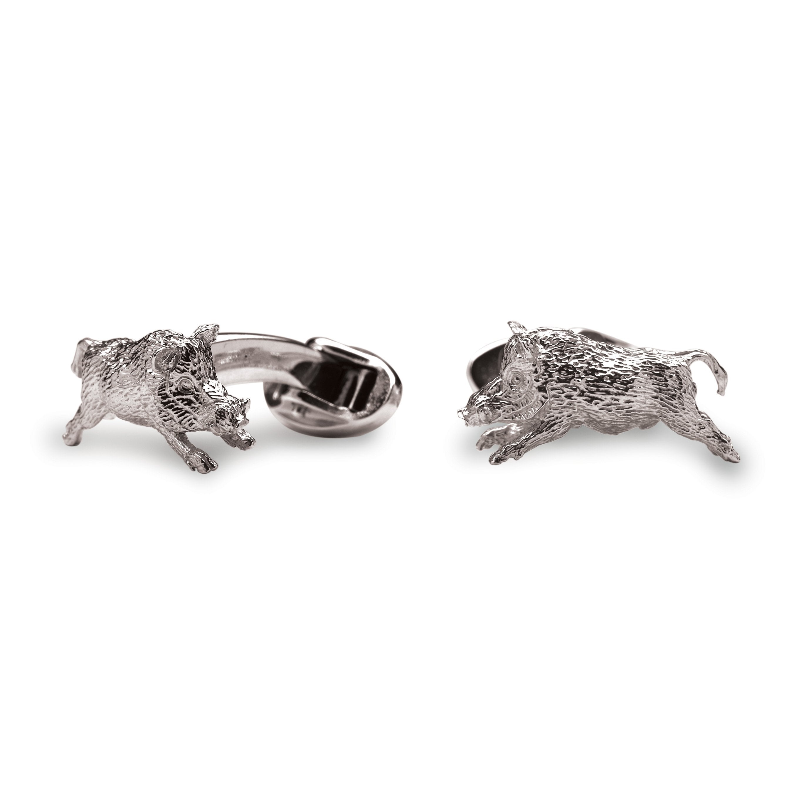 Wild Boar Cufflinks in Silver – Patrick Mavros