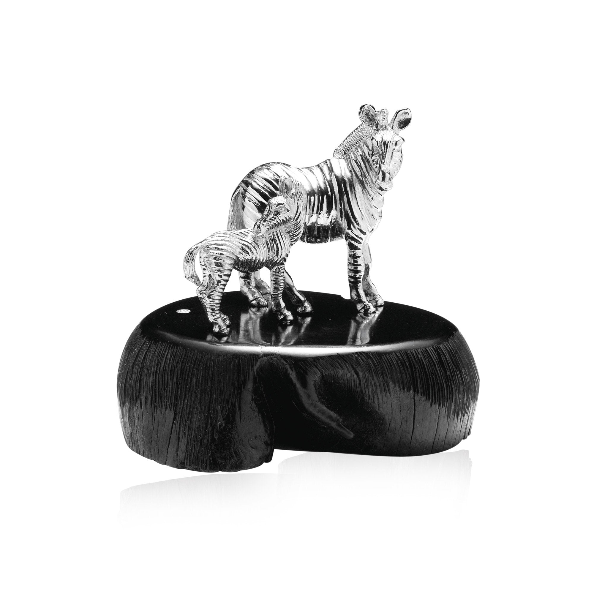 Zebra & Foal on Blackwood Base in Silver – Patrick Mavros