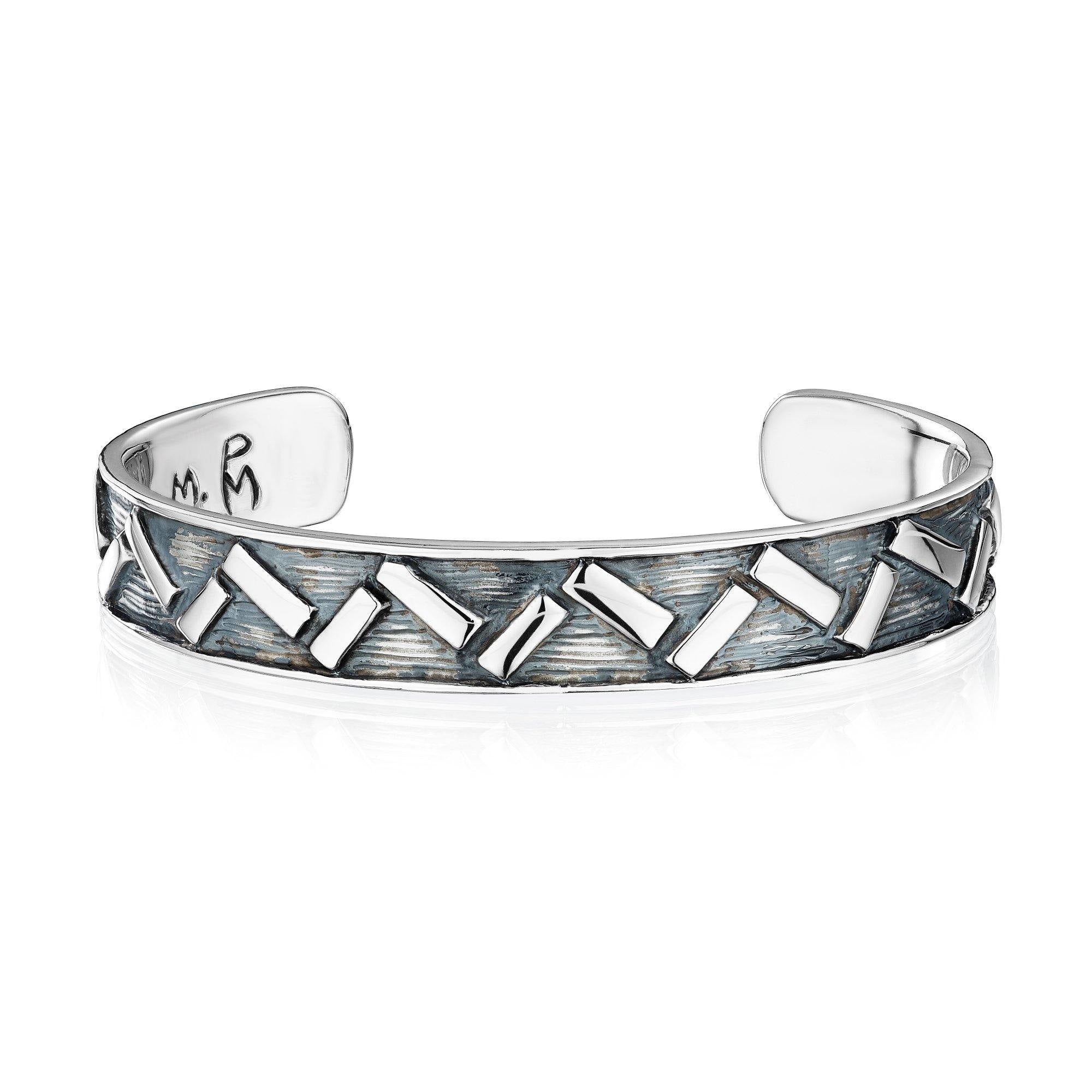 Zimbabwe Chevron Bangle in Silver – Patrick Mavros
